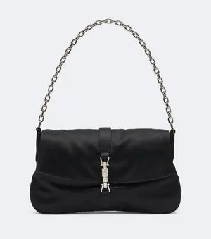 Gucci Aperitivo Medium Satin Shoulder Bag - Black