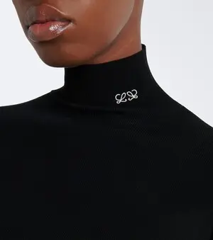 Loewe Double L Ribbed-knit Turtleneck Top