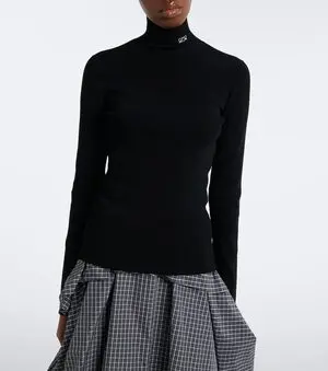 Loewe Double L Ribbed-knit Turtleneck Top