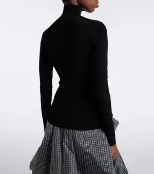 Loewe Double L Ribbed-knit Turtleneck Top