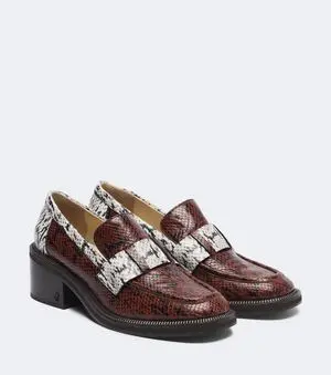 JIMMY CHOO Tylor Snake-effect Leather Loafer Pumps - Multicoloured