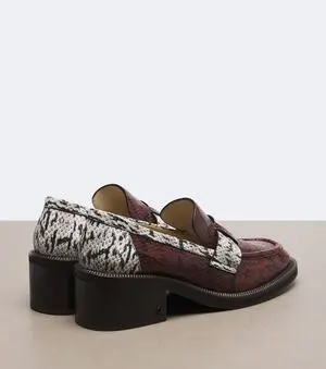 JIMMY CHOO Tylor Snake-effect Leather Loafer Pumps
