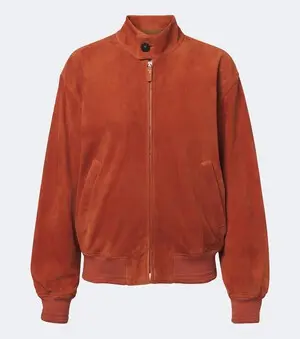 TOD'S Suede Bomber Jacket - Red