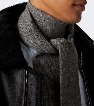 Auralee Ribbed-knit Cashmere Scarf - Grey