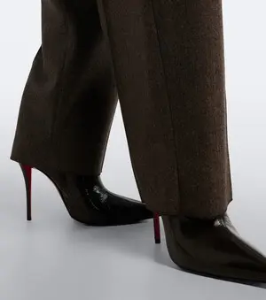 CHRISTIAN LOUBOUTIN Miss Z Patent Leather Ankle Boots