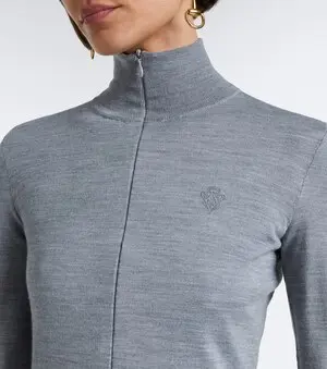 Gucci Wool And Silk Zip-up Sweater