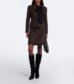 Gucci Checked Wool-blend Miniskirt