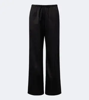 Dries Van Noten Satin Wide-leg Pants - Black