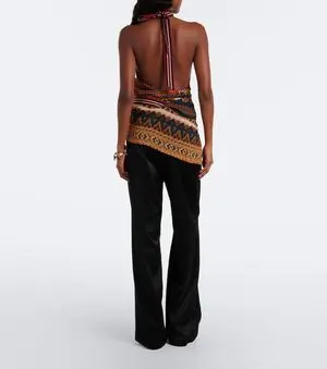 Dries Van Noten Satin Wide-leg Pants - Black