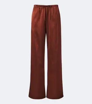 Dries Van Noten Satin Wide-leg Pants - Brown