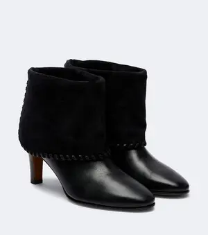 Zimmermann Alchemy Suede-trimmed Leather Ankle Boots