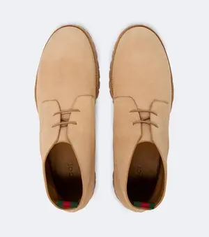 Gucci Web Stripe Suede Desert Boots