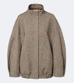 Dries Van Noten Checked Bomber Jacket - Beige
