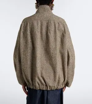 Dries Van Noten Checked Bomber Jacket - Beige