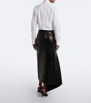 Givenchy Asymmetric Leather Maxi Skirt