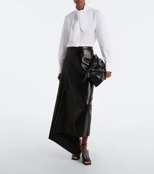 Givenchy Asymmetric Leather Maxi Skirt