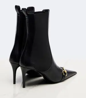 Gucci Donna Horsebit Leather Ankle Boots