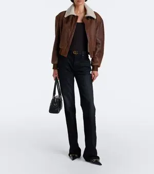 Gucci Donna Horsebit Leather Ankle Boots
