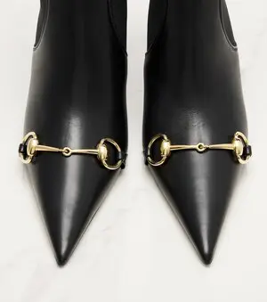 Gucci Donna Horsebit Leather Ankle Boots