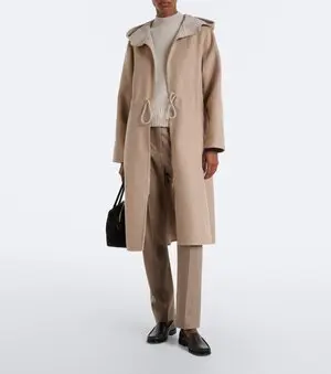 Eleventy Hooded Wool And Cashmere Coat