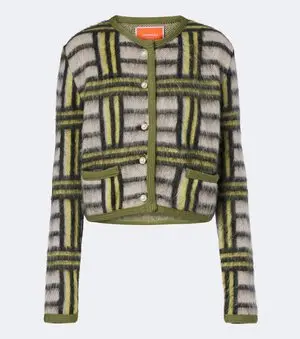 La DoubleJ Kells Check Wool And Mohair-blend Cardigan