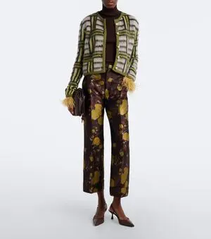 La DoubleJ Kells Check Wool And Mohair-blend Cardigan