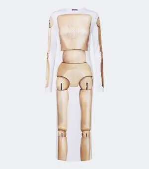 JEAN PAUL GAULTIER Trompe L’œil Jersey Midi Dress - Multicoloured