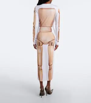 JEAN PAUL GAULTIER Trompe L’œil Jersey Midi Dress