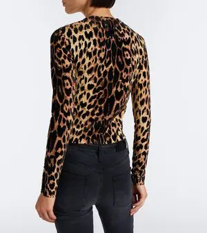 Gucci Logo Leopard-print Cotton Jersey T-shirt