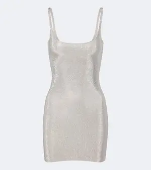 Gucci Crystal-embellished Jersey Minidress - Grey