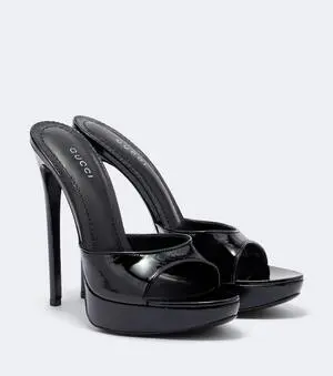 Gucci Julia Patent Leather Platform Sandals
