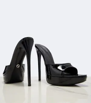 Gucci Julia Patent Leather Platform Sandals
