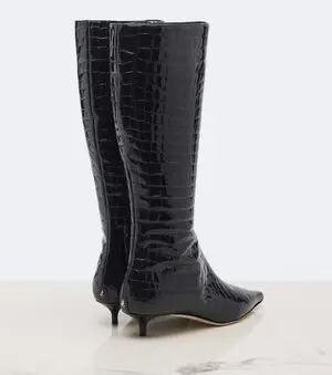 JIMMY CHOO Amis Croc-effect Leather Knee-high Boots