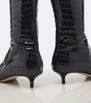 JIMMY CHOO Amis Croc-effect Leather Knee-high Boots