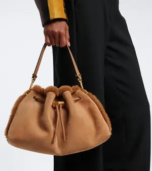 JIMMY CHOO Cinch Medium Suede Shoulder Bag