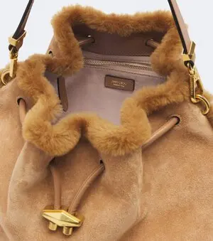 JIMMY CHOO Cinch Medium Suede Shoulder Bag