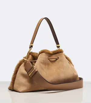 JIMMY CHOO Cinch Medium Suede Shoulder Bag