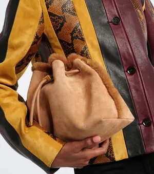 JIMMY CHOO Cinch Medium Suede Shoulder Bag