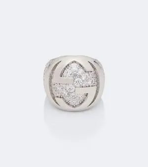 Gucci Interlocking G Embellished Ring - Silver