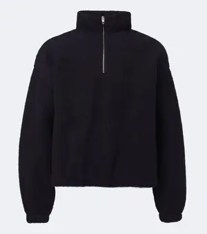 JIL SANDER Wool-blend Half-zip Sweater - Blue