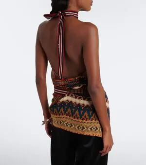 Dries Van Noten Printed Halterneck Top
