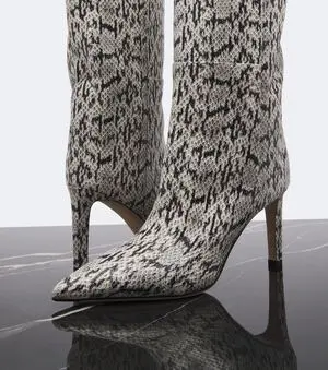 JIMMY CHOO Alizze Snake-effect Leather Knee-high Boots