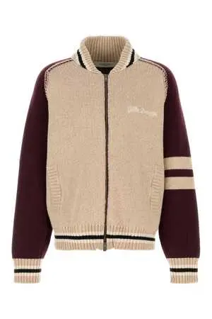GOLDEN GOOSE Beige Wool Blend Cardigan - Brown