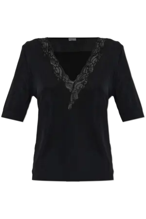 Balmain Top With Lace Trim - Black