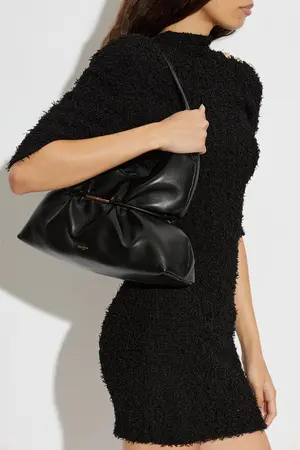 Balmain Leather ‘sphynx Medium’ Bag With Logo - Black