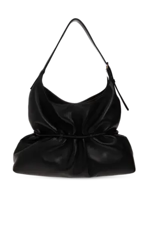Balmain Leather ‘sphynx Medium’ Bag With Logo - Black