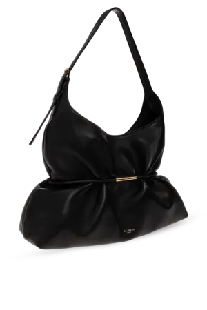 Balmain Leather ‘sphynx Medium’ Bag With Logo - Black