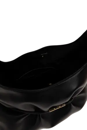 Balmain Leather ‘sphynx Medium’ Bag With Logo - Black