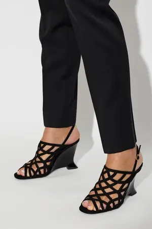 Balmain Suede Wedge Sandals