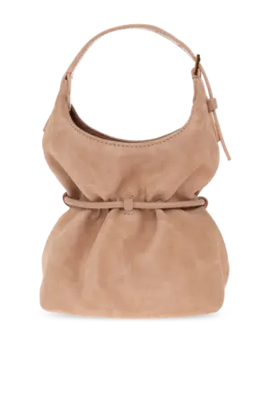 Balmain Suede ‘sphynx Mini’ Bag With Logo - Pink